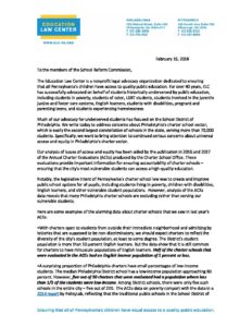 ELC Charter Letter Feb 2018 | Education Law Center
